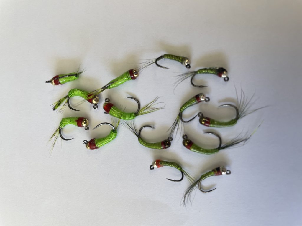 Huck Green Caddis Nymph Perdigon | TimHuckaby.com